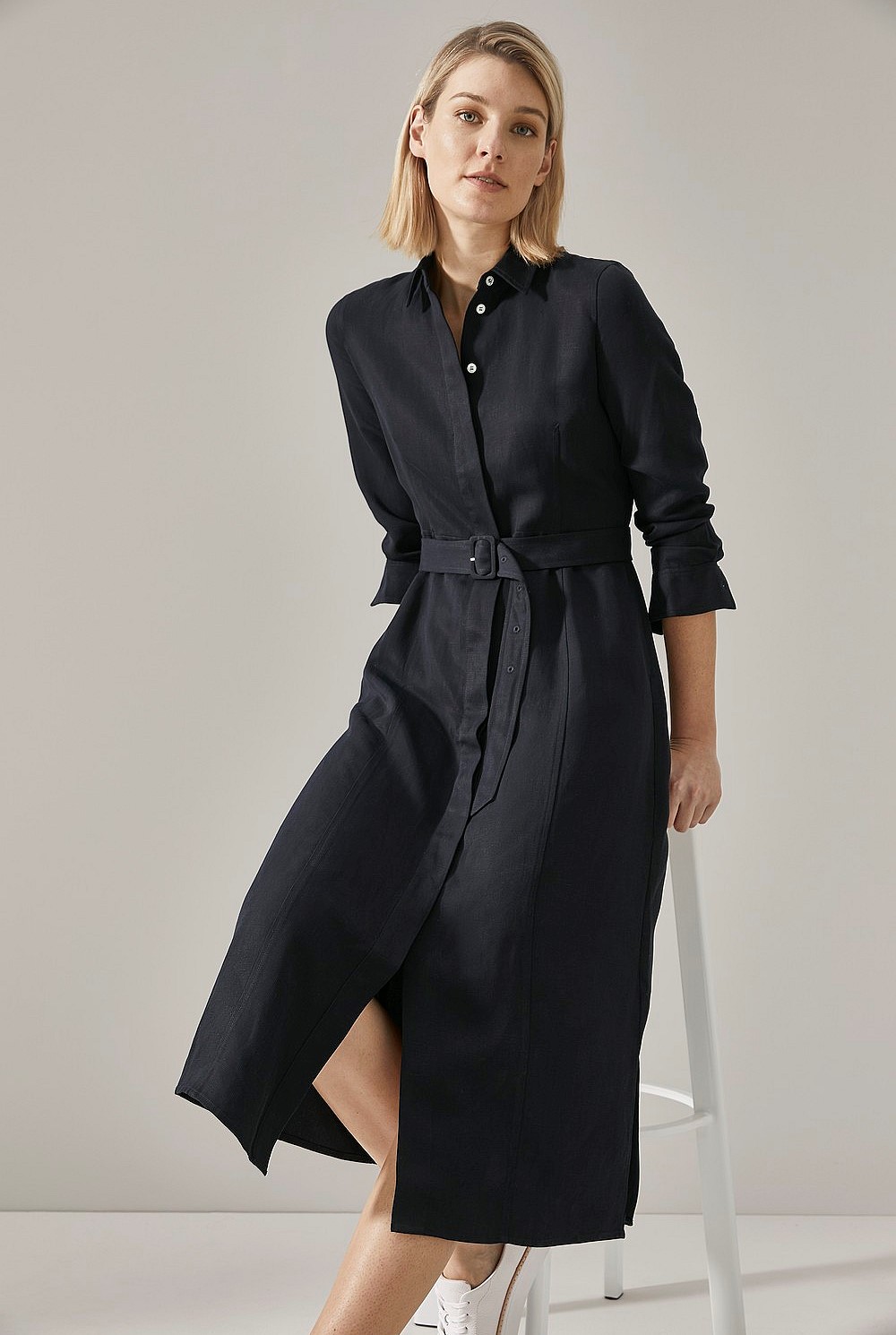 Night Sky Drape Shirt Dress - WOMEN Dresses | Trenery Night Sky Drape Shirt Dress - WOMEN Dresses | Trenery